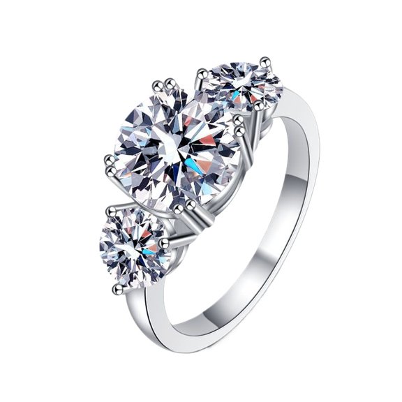 Moissanite Ring for Women 1 Carat Diamond Engagement Rings 18K White ...