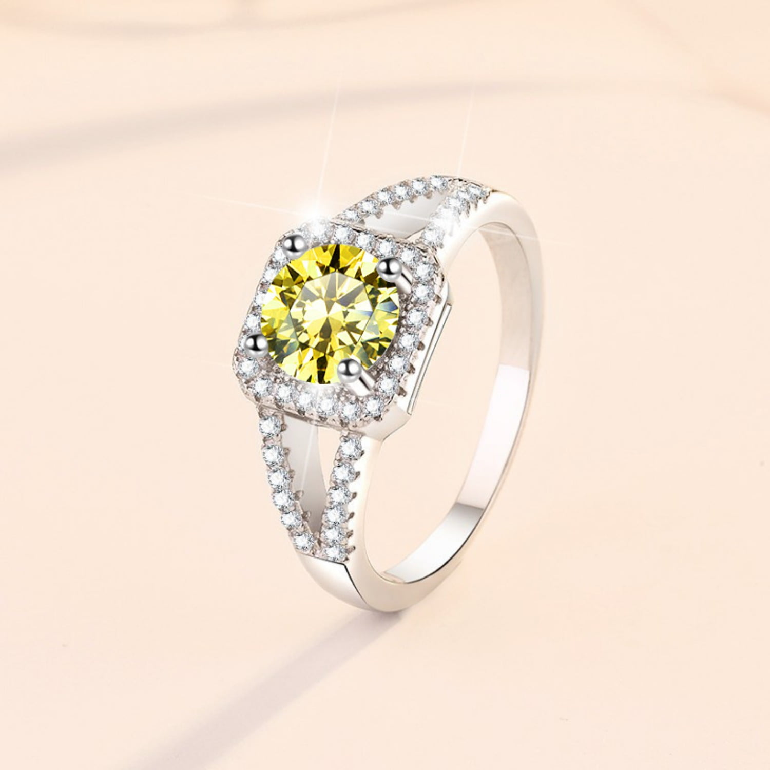 Moissanite Wedding Rings 1ct Round Cut D Color VVS1 S925 Sterling Silver Diamond Rings ...