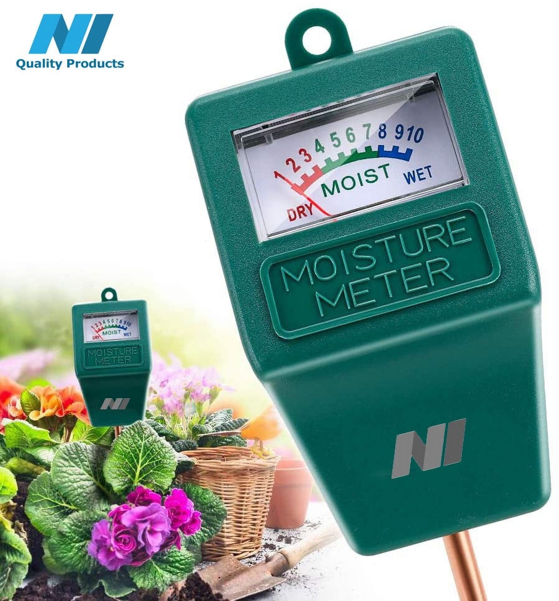 N1 Soil Moisture & PH Meter, Indoor/Outdoor Plant Water Tester, No ...