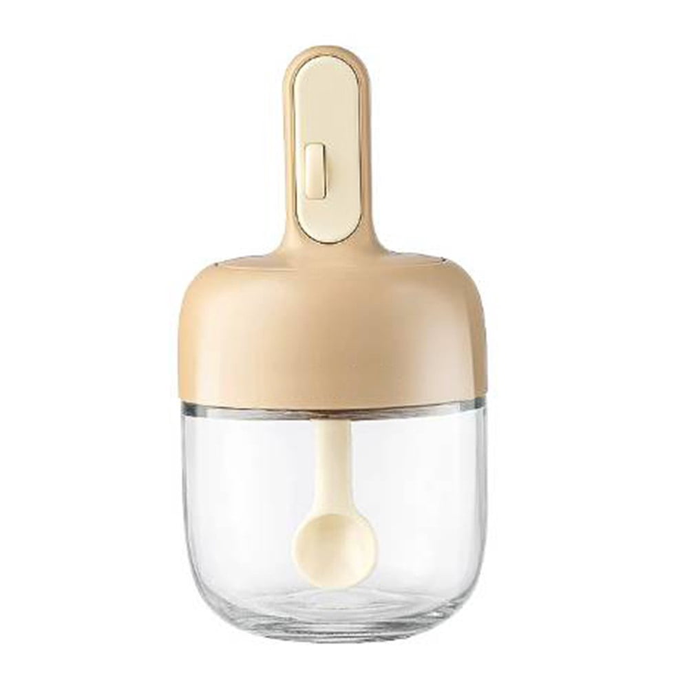 Moisture-Proof Glass Spice Jar Kitchen Seasoning Jar with Spoon Set ...