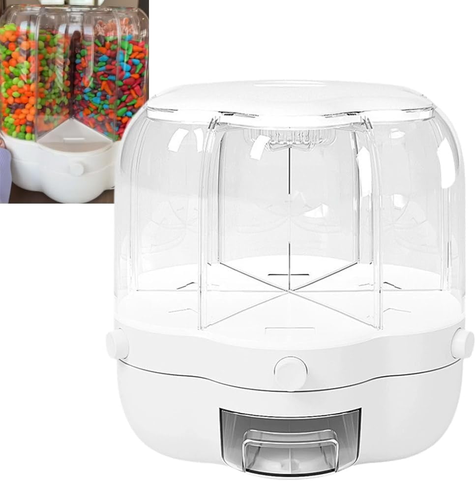 Moisture-Proof Grain Dispenser with Lid, Durable Plastic Transparent ...