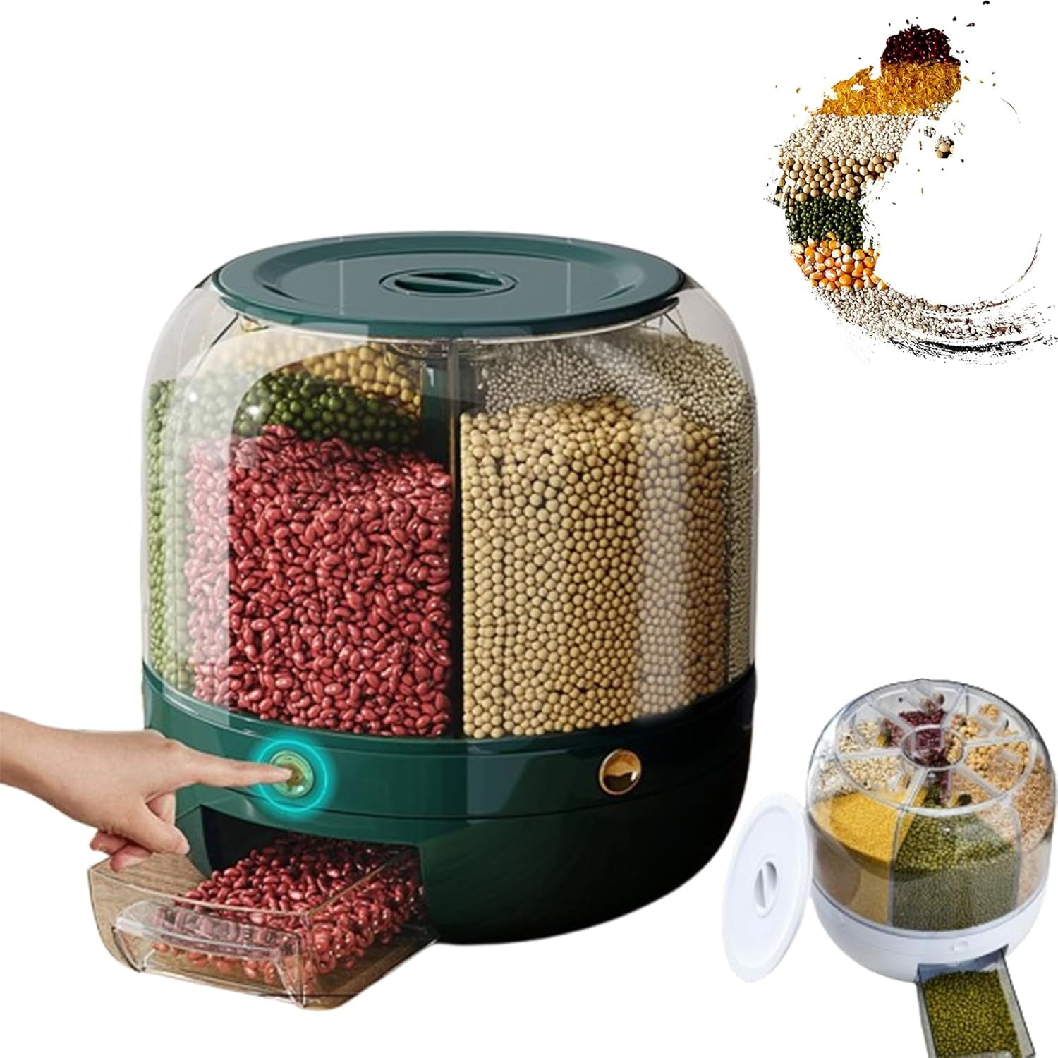 Moisture Proof Grain Dispenser with Lid, Grain Storage Container ...
