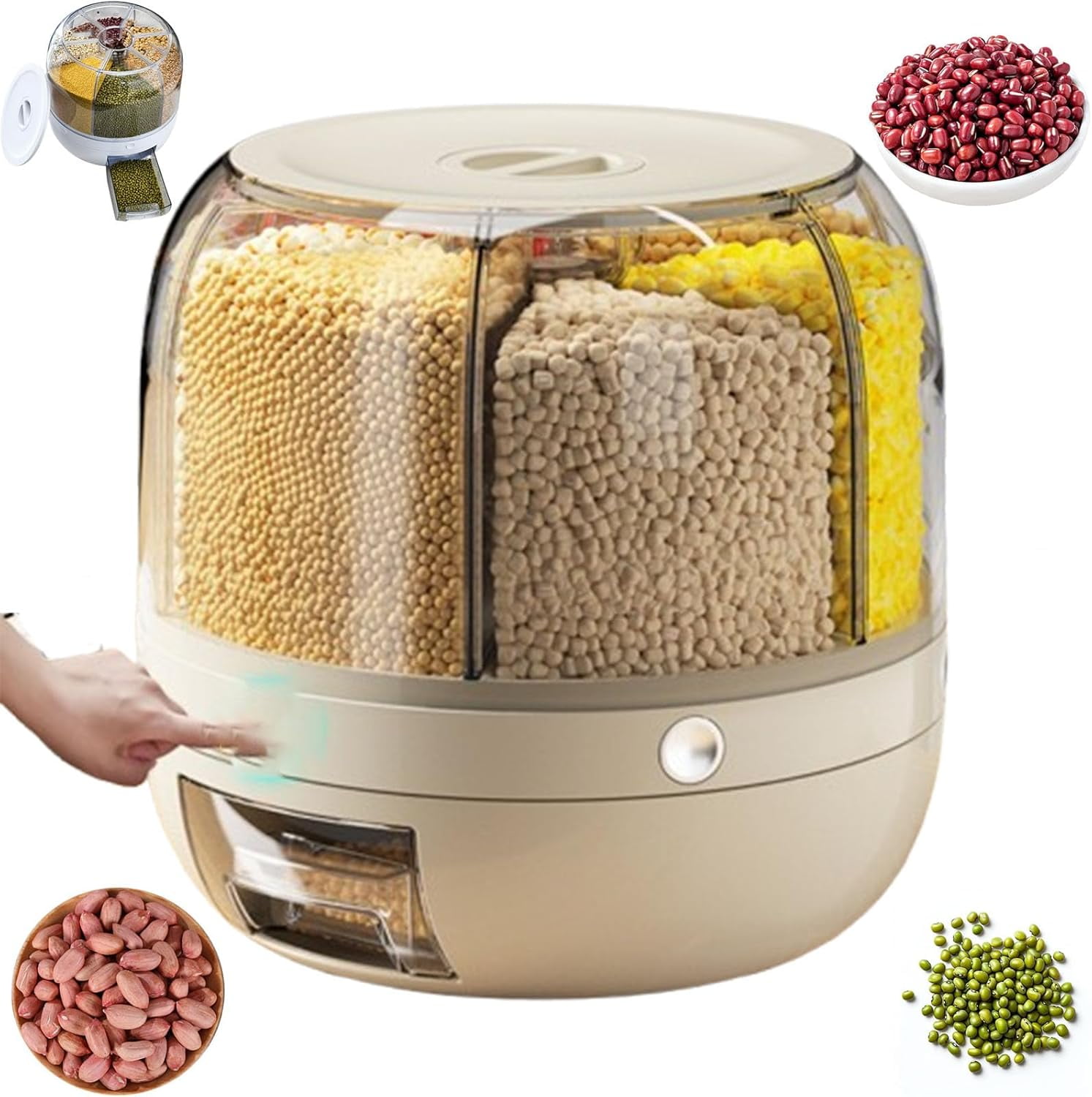 Moisture Proof Grain Dispenser With Lid, Grain Storage Container ...