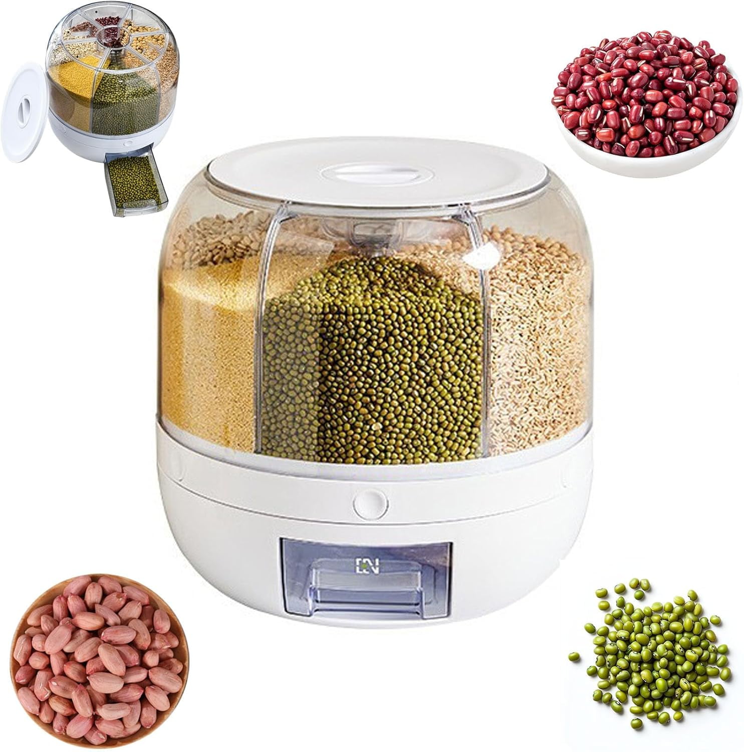 Moisture Proof Grain Dispenser With Lid, Grain Storage Container ...
