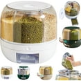 Moisture-Proof Grain Dispenser with Lid, Rotating Beans Storage ...