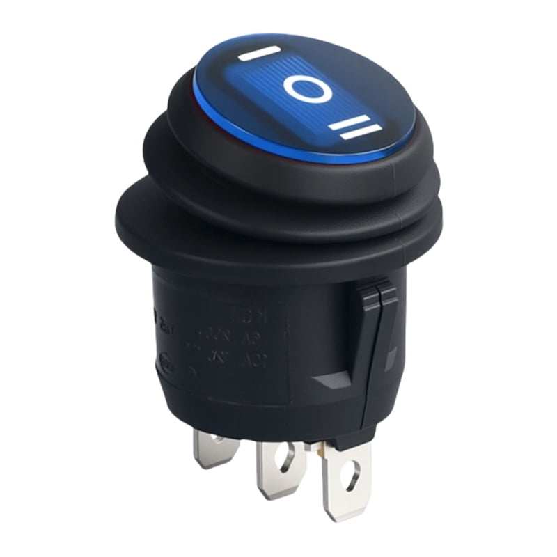 Moisture Proof Round Rocker Switches 3 Terminals 3 Way without Light ...