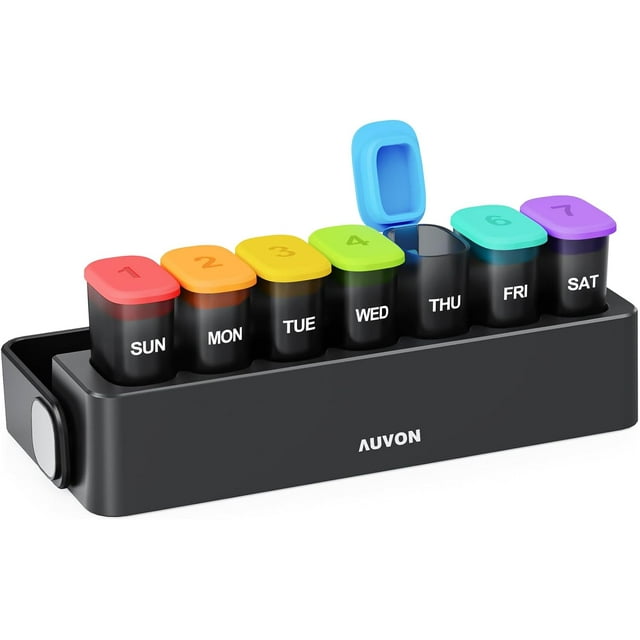 Moisture-Proof Weekly Pill Organizer with Locking Design, Sleek Pill ...