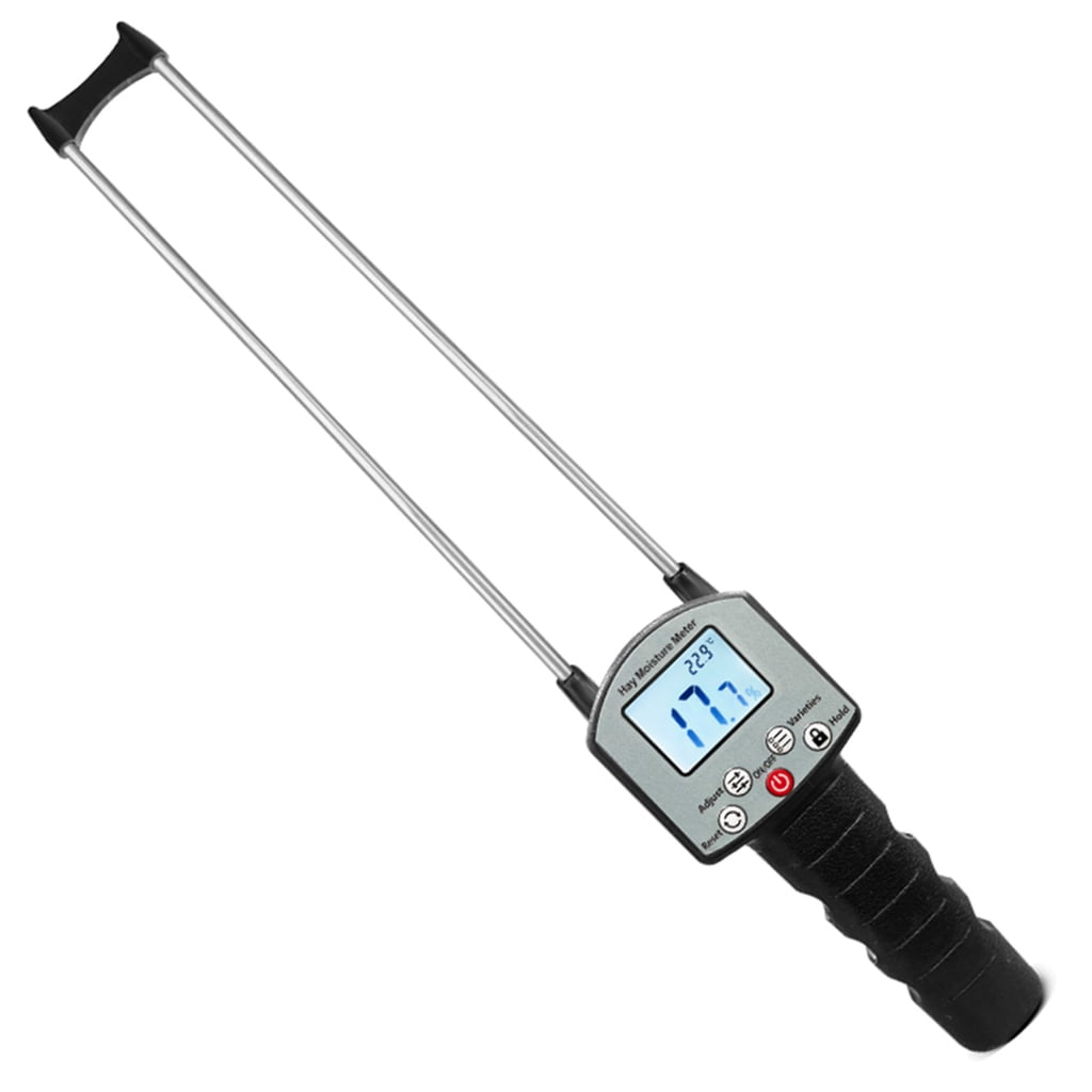 Moisture Tester Digital Moisture Meter for Forage Alfalfa Double Probe ...