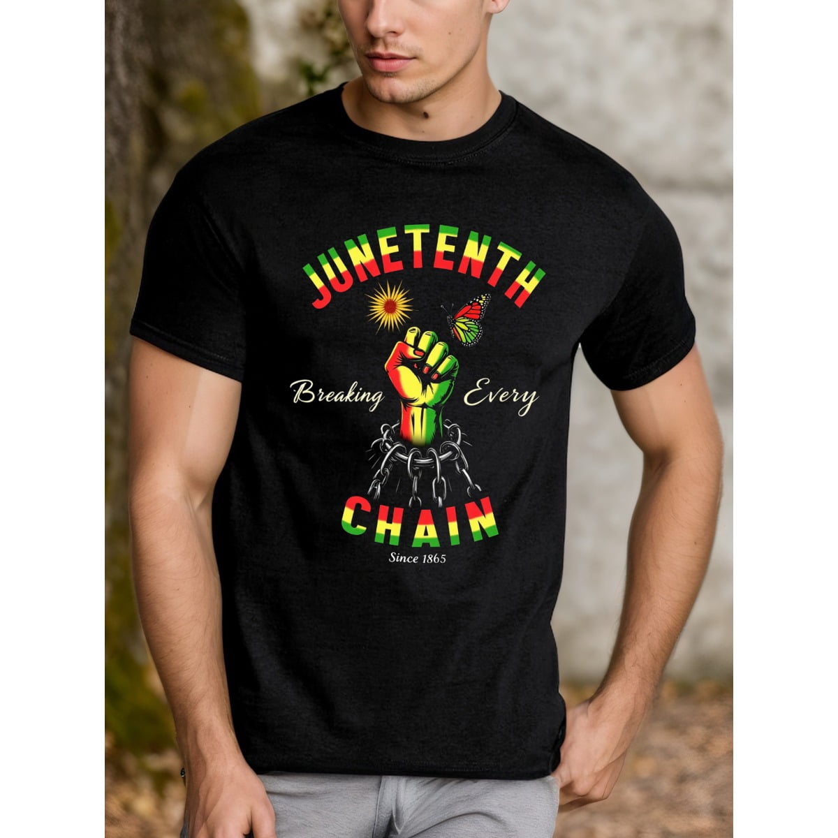 Moisture Wicking Shirts, Tees for Men, Image of Fist, Junettenth ...