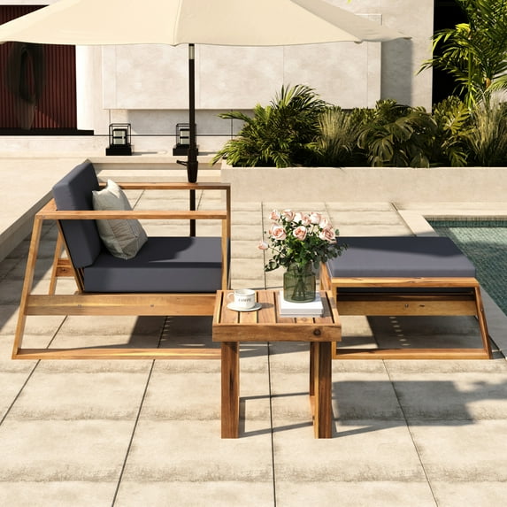 Moisture - repelling Acacia Wood + Easy Assembly”-“Quick Setup for ...