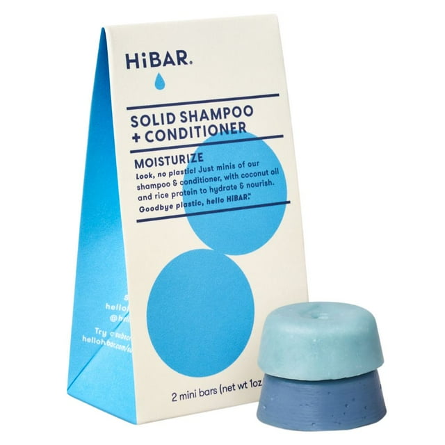 HiBAR Moisturize Formula Shampoo & Conditioner Sampler Set, 2 pucks ...
