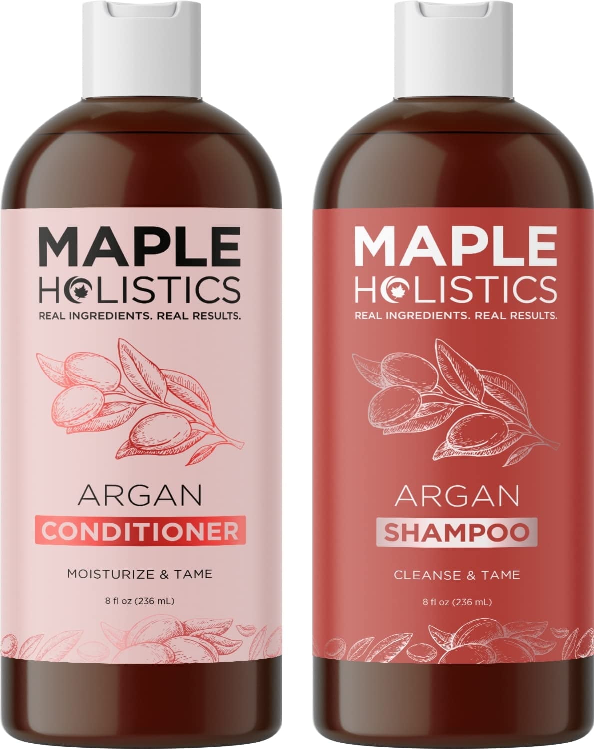 Maple Holistics Argan Oil Shampoo & Conditioner Set, Sulfate-Free, For ...