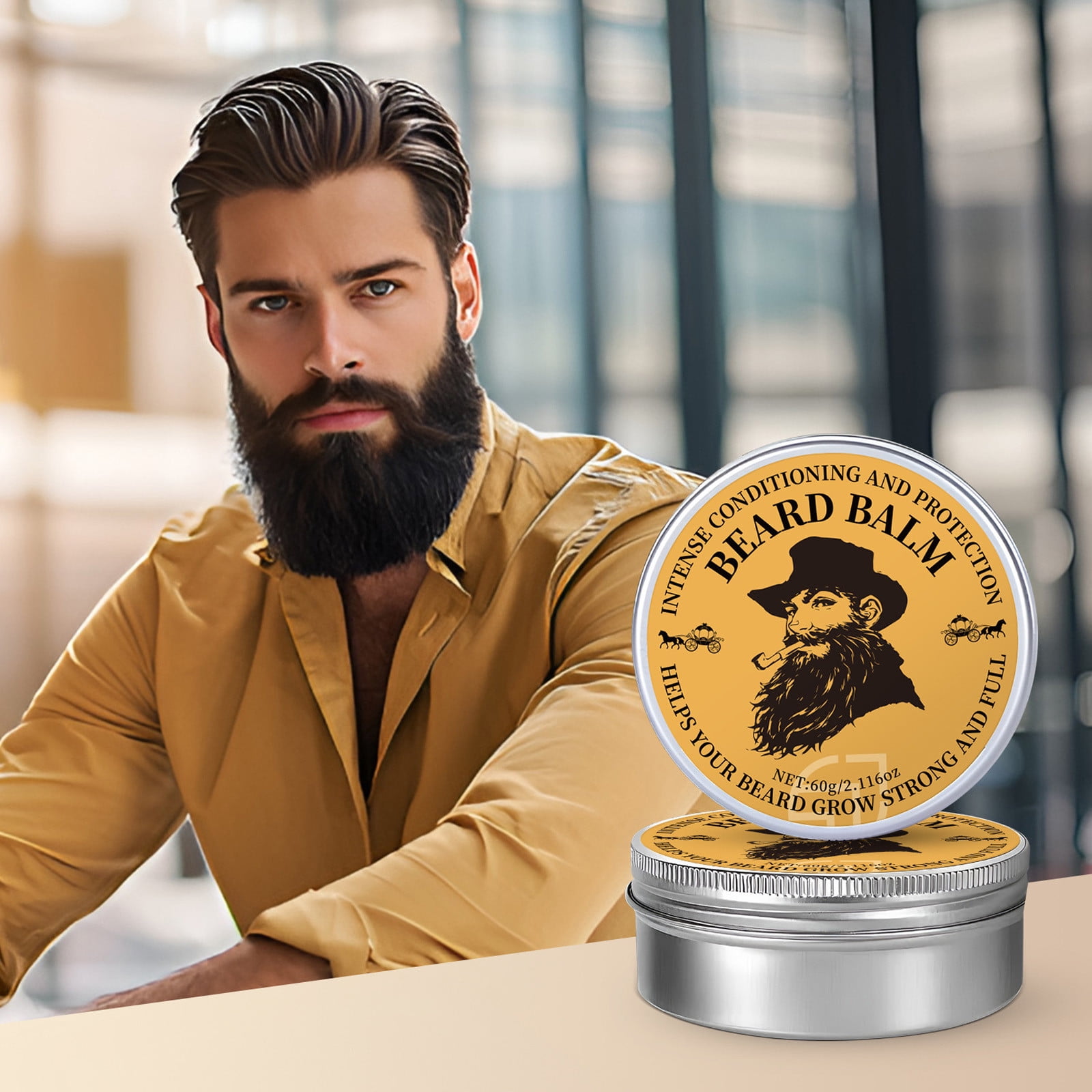 Moisturizing Beard WaxAdds Shape and Control, Reduces Frizz, Ideal for ...