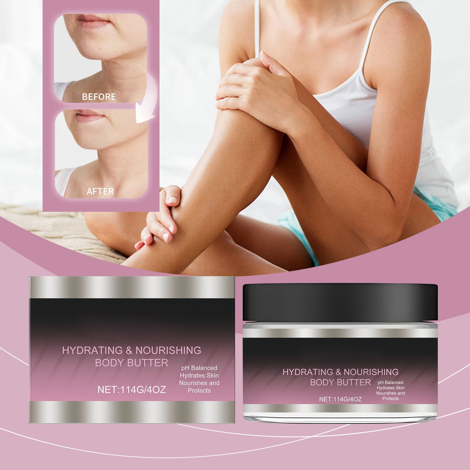 Moisturizing Body Cream Deep Hydration Nourishing Smooth Skin Shea Butter Body Balm Lightweight ...