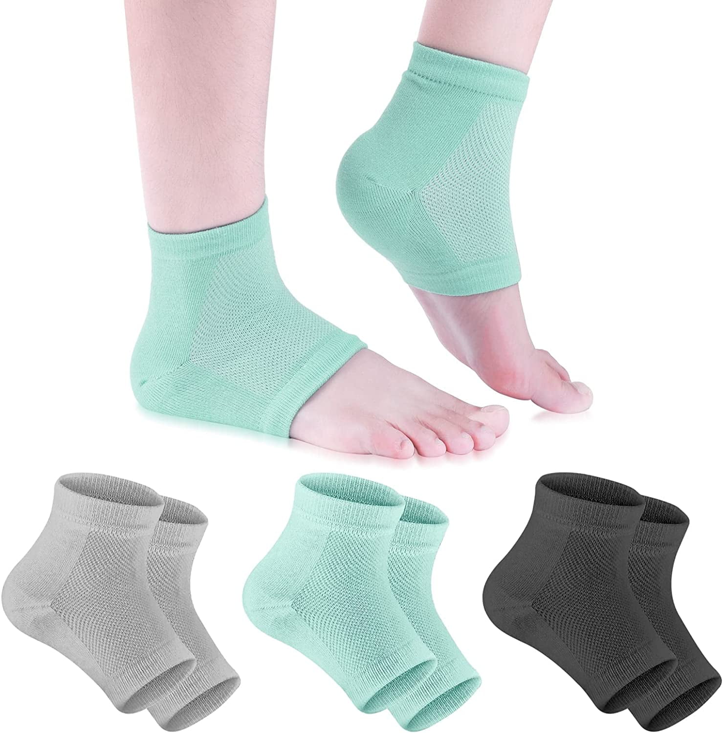Moisturizing Gel Heel Socks for Dry Cracked Feet, Shynek 3 Pairs Spa ...