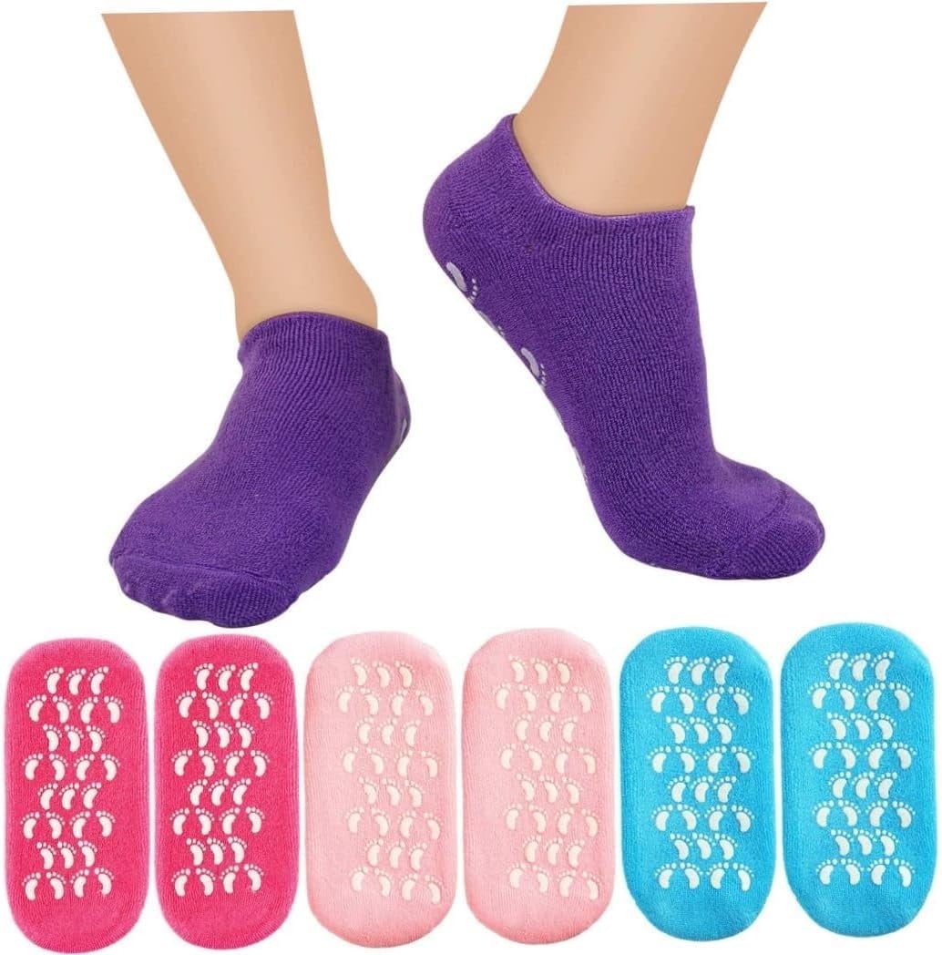 Moisturizing Socks,4 Pairs Moisturizing Gel Socks Soft Spa Gel Socks ...