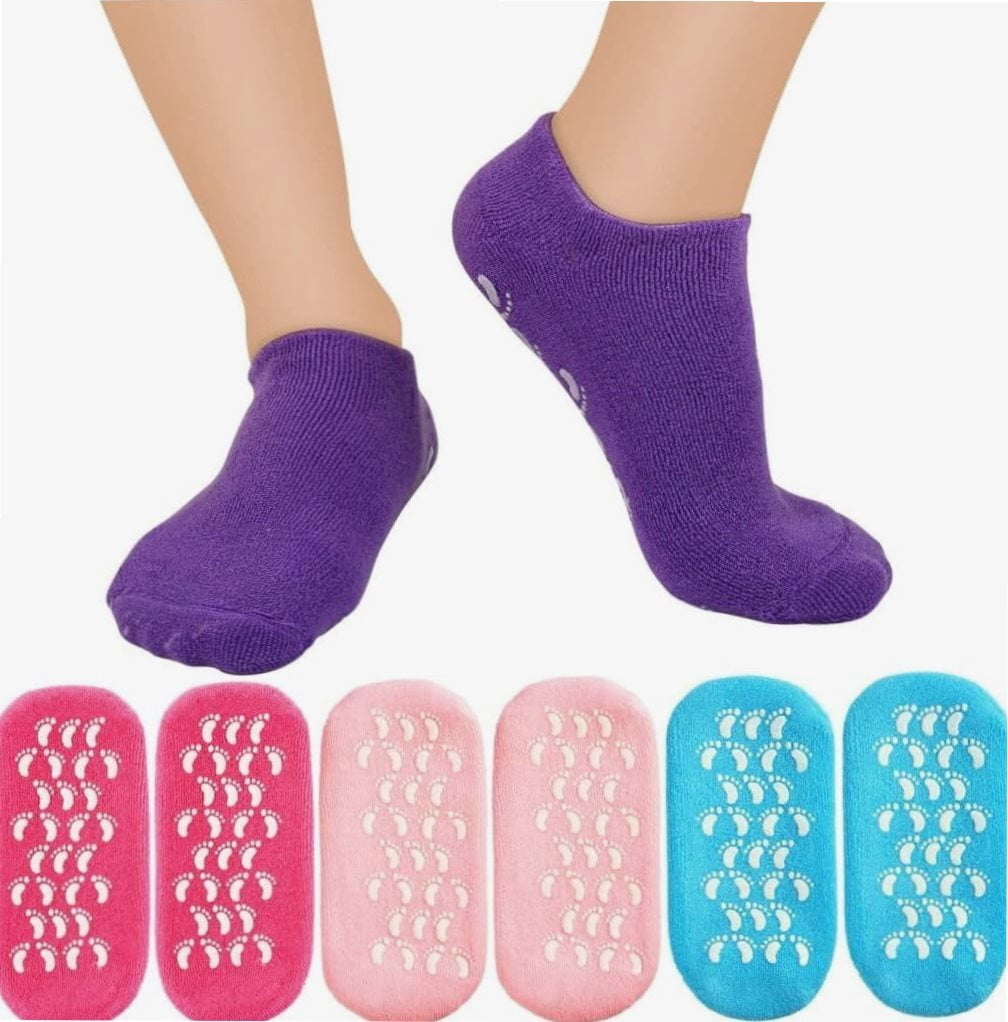 Moisturizing Socks,4 Pairs Moisturizing Gel Socks Soft Spa Gel Socks ...