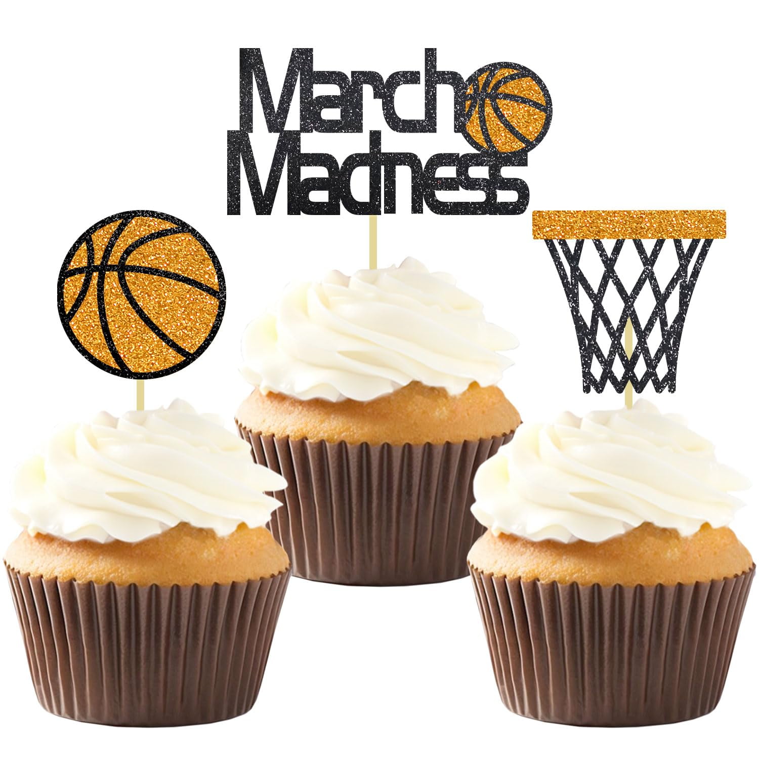 Moitkptt 24Pcs Basketball TWE5 Cupcake Toppers for Basketball Party ...