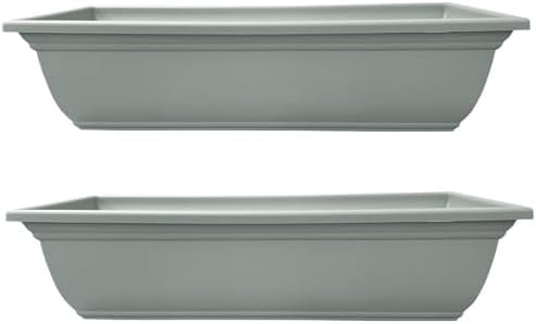 Mojave Rectangular Planter Box w/Drainage Holes - Long Planter Box for ...