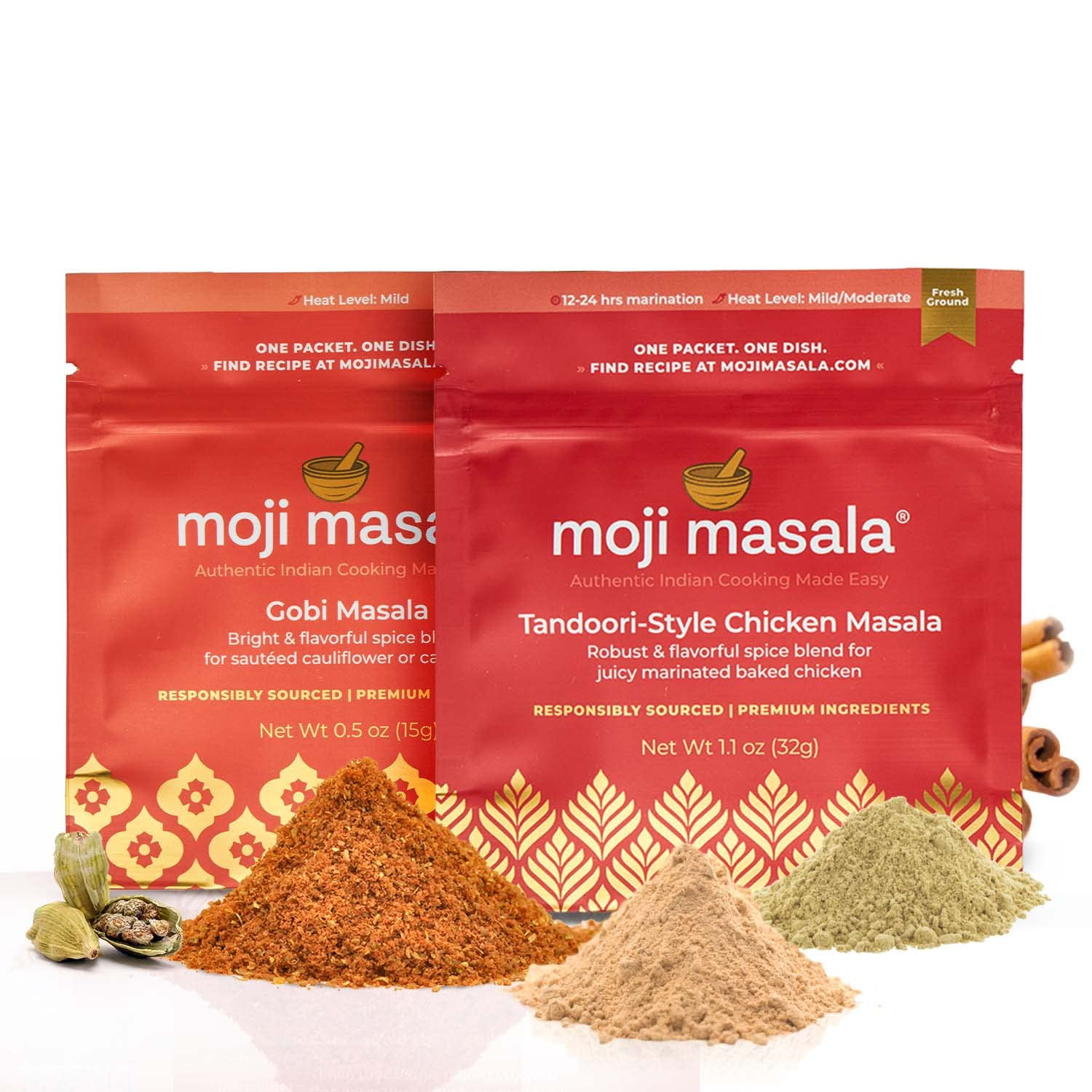Moji Masala Indian Spice Set - 2-Pack H2FSDAuthentic Spice Blends for ...