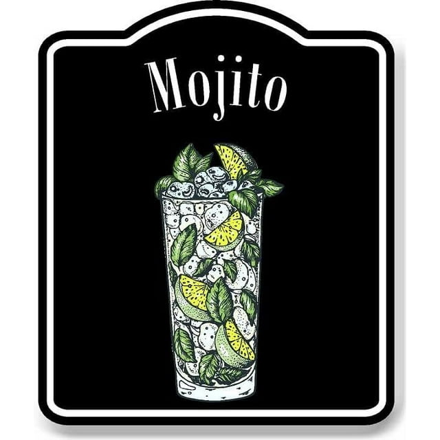 Mojito Cocktail Bar Sign BLACK Aluminum Composite Sign, 20"24 ...