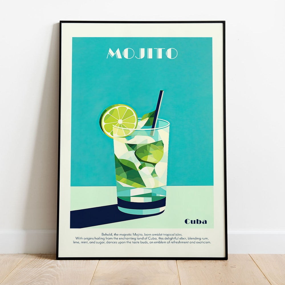 Mojito Poster, Cocktail Print, Food Print, Modern Kitchen Decor ...