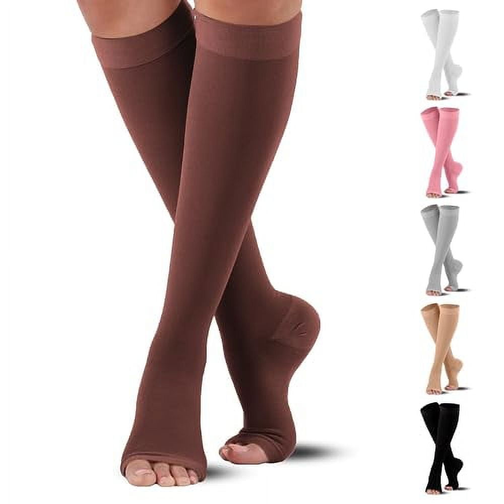 Mojo Compression Socks 5XL Brown - Plus Size Open Toe Bariatric Support ...