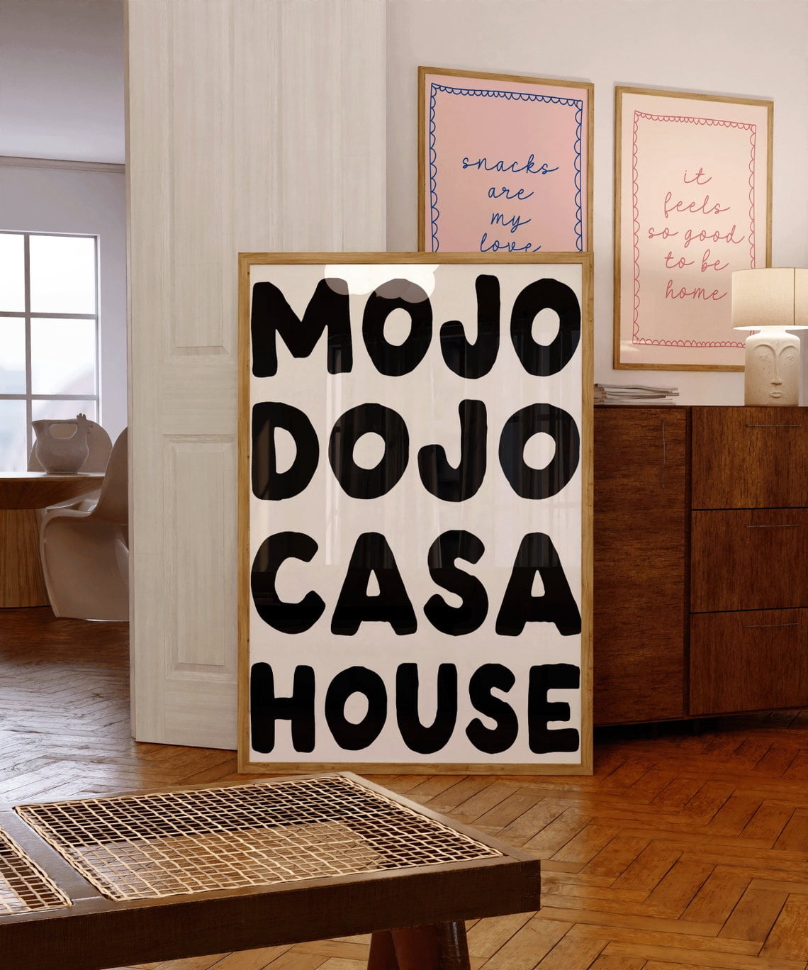 Mojo Dojo Casa House Art Poster, Typography Black And White Home Poster ...
