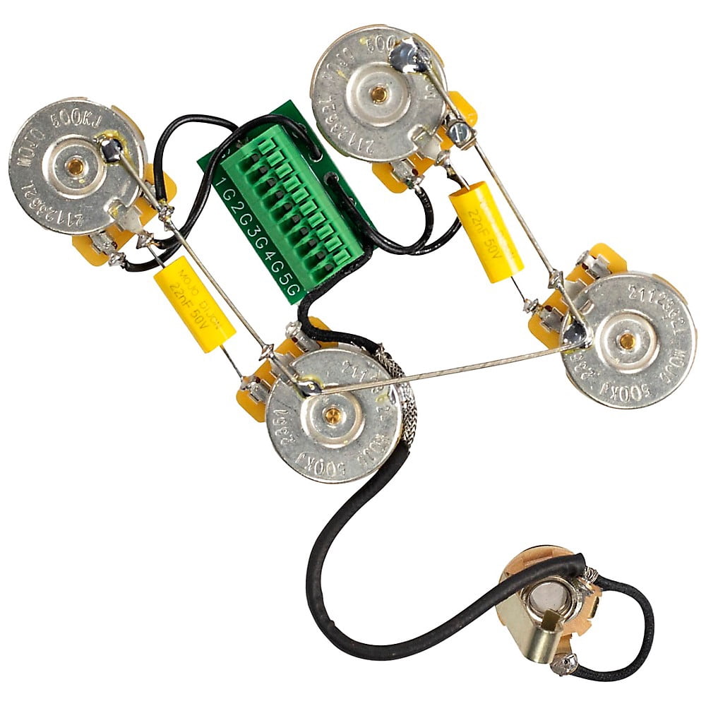 Mojotone Solderless Les Paul Guitar Wiring Harness (Long Shaft ...