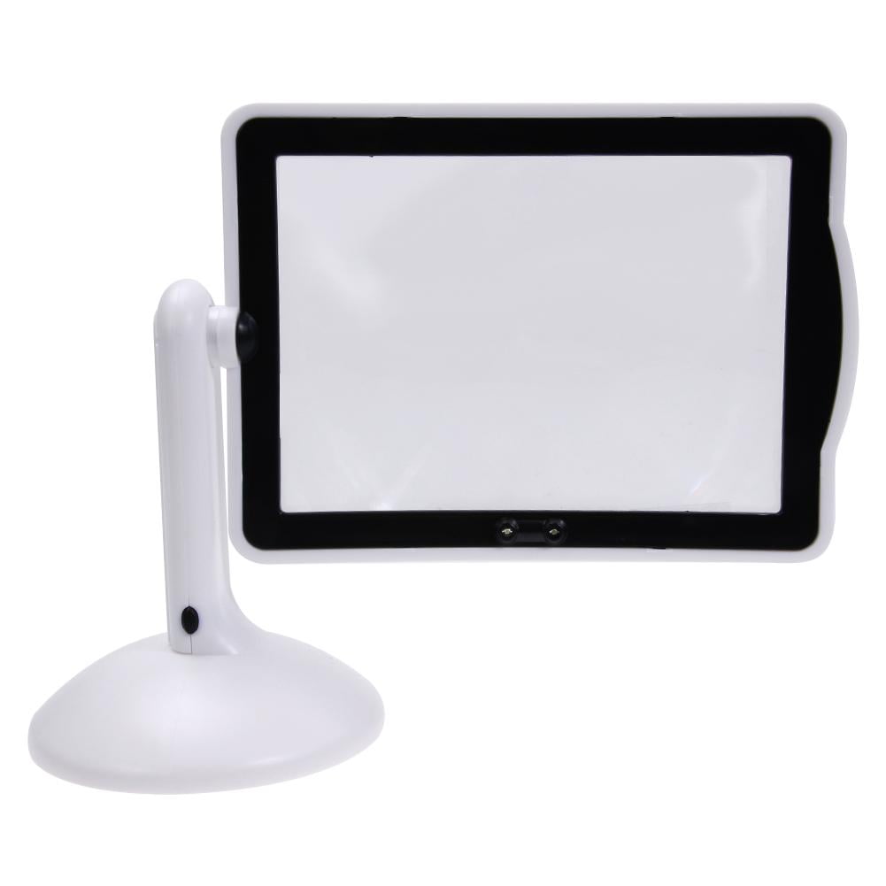 Mojoyce 3X 180 Rotatable Desktop Reading Magnifier Glass with LED Light ...
