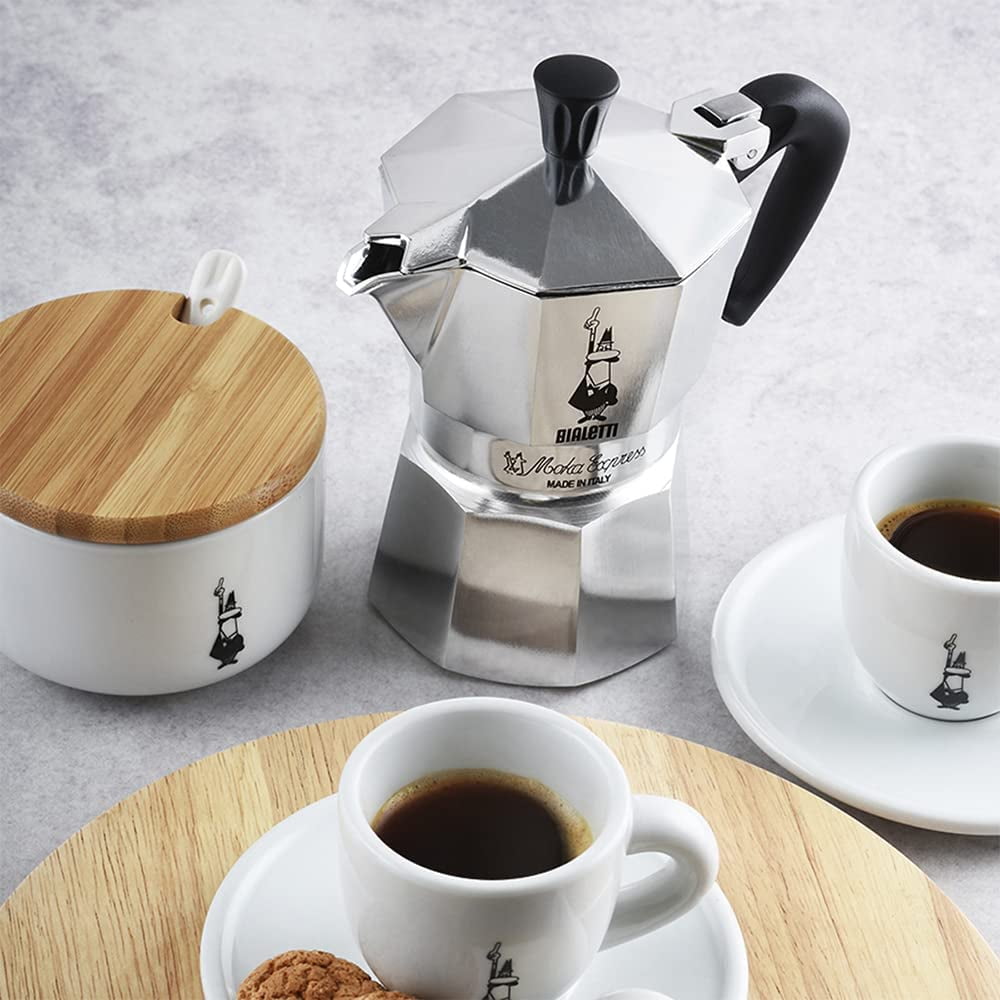 Moka Express Iconic Italian Stovetop Espresso Maker (Natural Silver, 6 ...