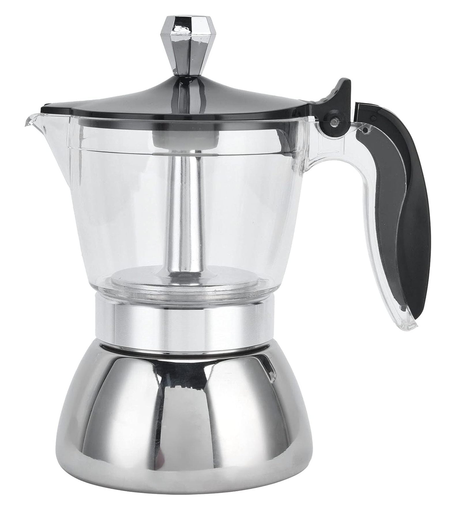 Moka Induction Strong Coffee Maker, Moka Pot Premium Crystal Shape Top ...
