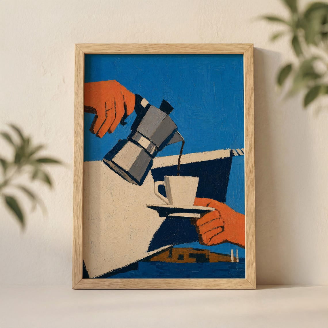 Moka Pot Coffee Mediterranean Espresso Kitchen, Unframed Canvas ...