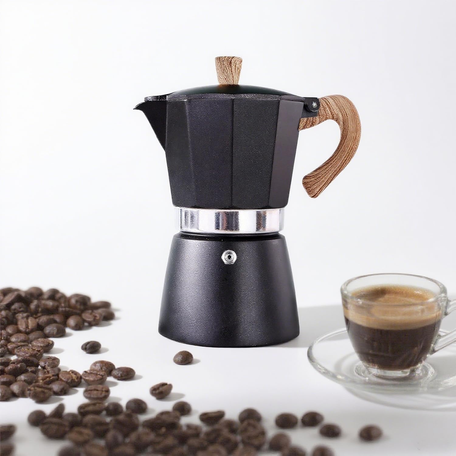 Moka Pot, Italian Coffee Pot 6 Cup/10 oz Stovetop Espresso Maker ...