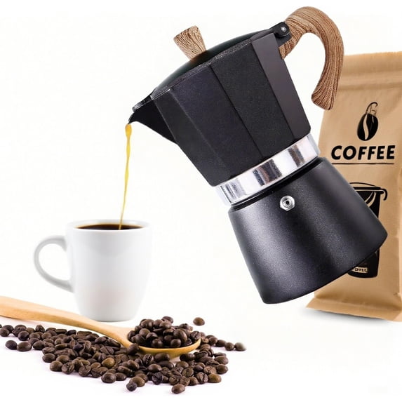 Moka Pot, Italian Coffee Pot 6 Cup/10 oz Stovetop Espresso Maker ...