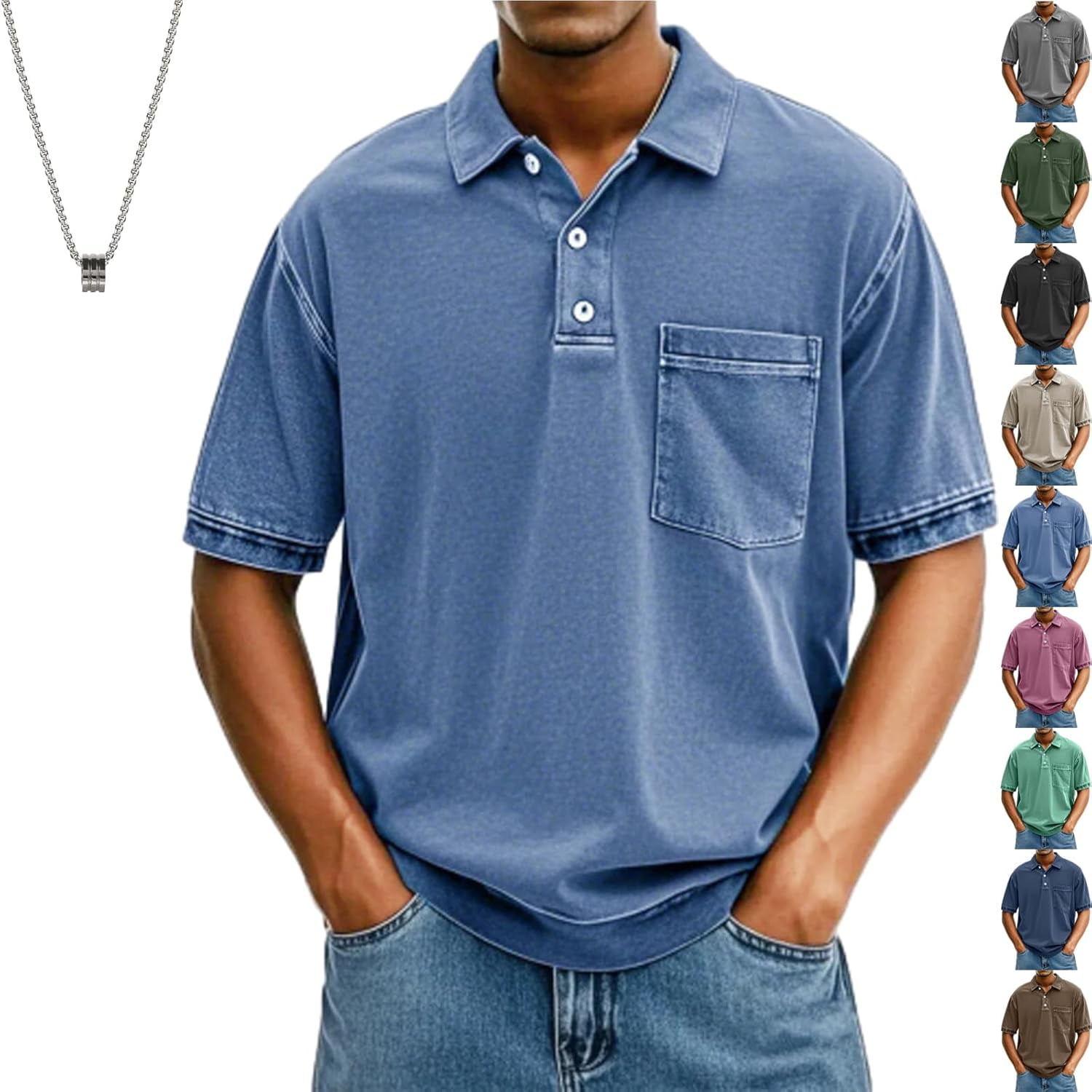 Mokaloha Mens Shirts,Mokaloha Shirts for Men,Men's Retro Washed and ...