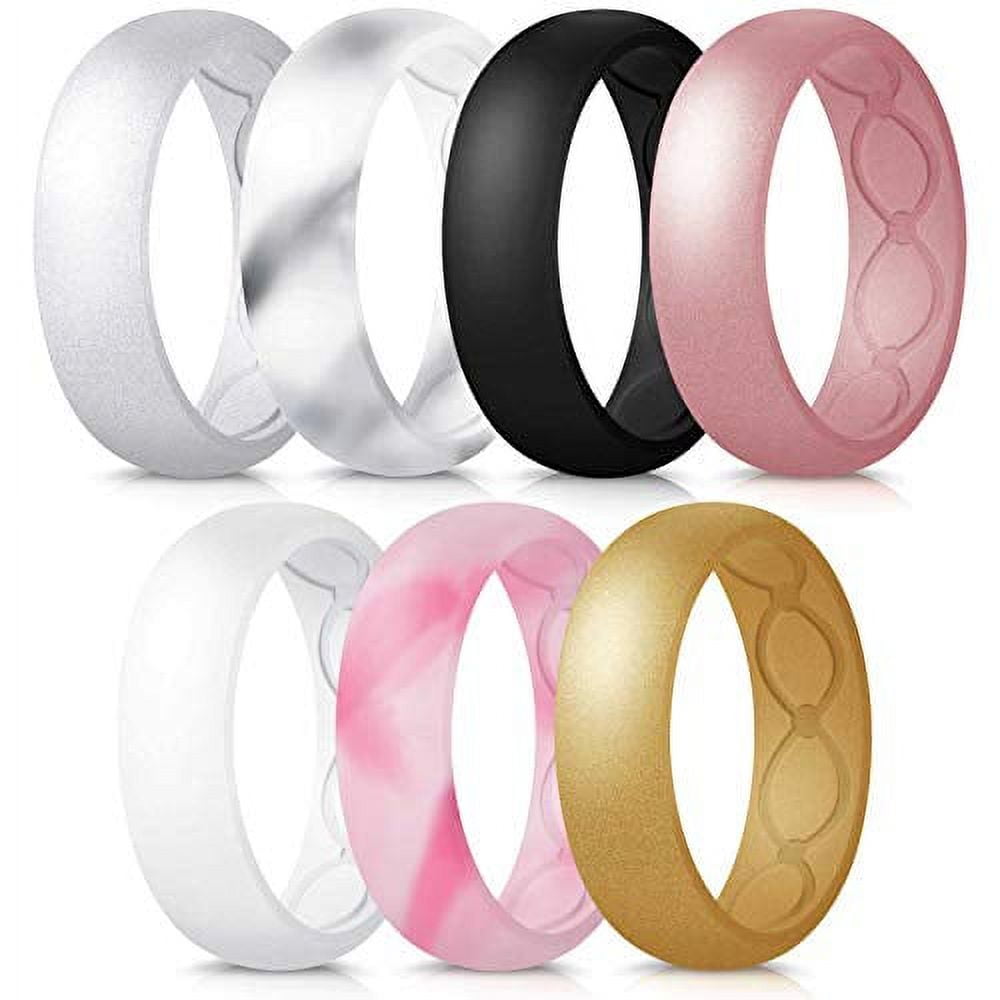 Mokani Women's Breathable Silicone Wedding Rings, 7 Pack - Walmart.com