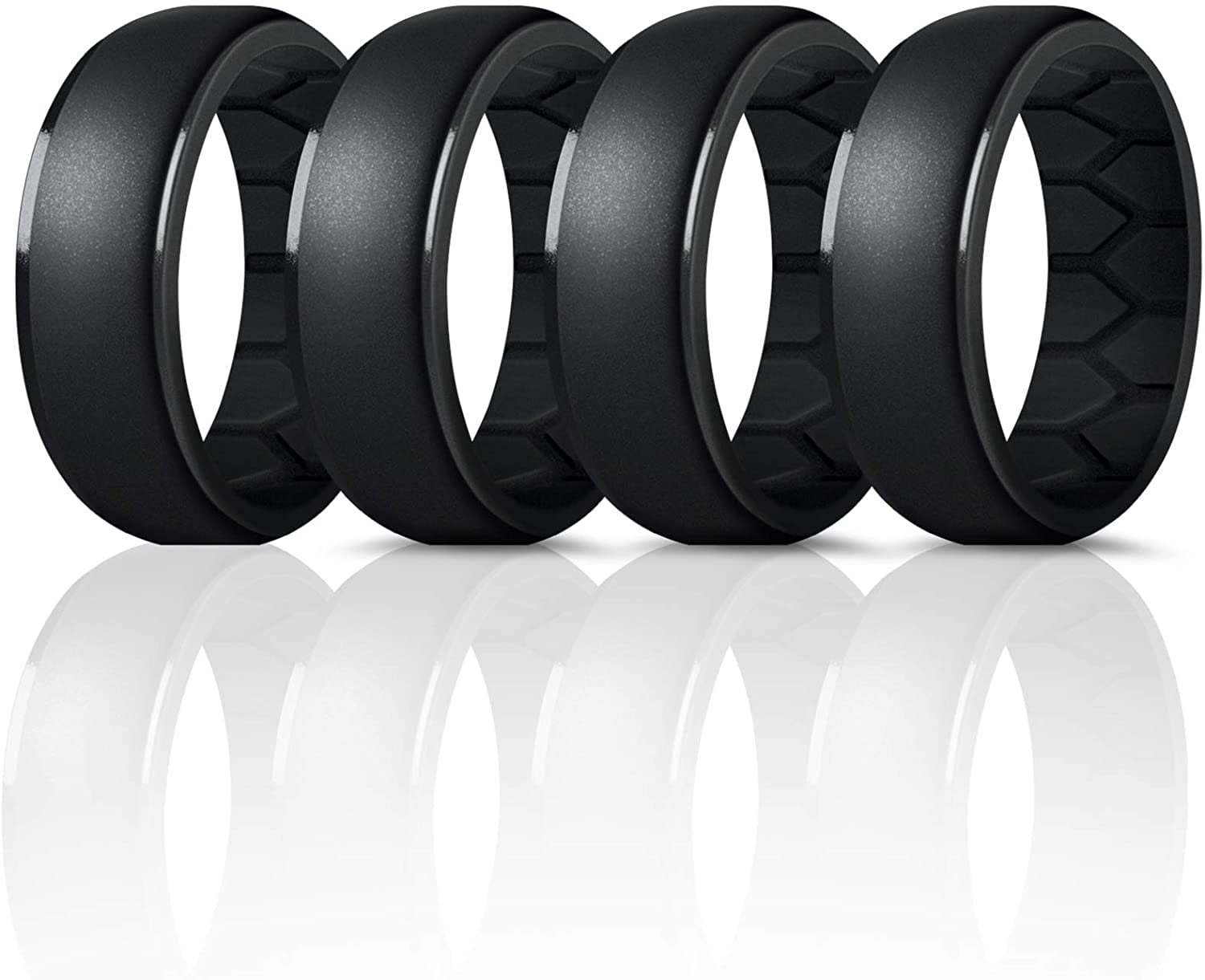 Mokani Silicone Wedding Ring for Men, Breathable Airflow Inner Curve ...