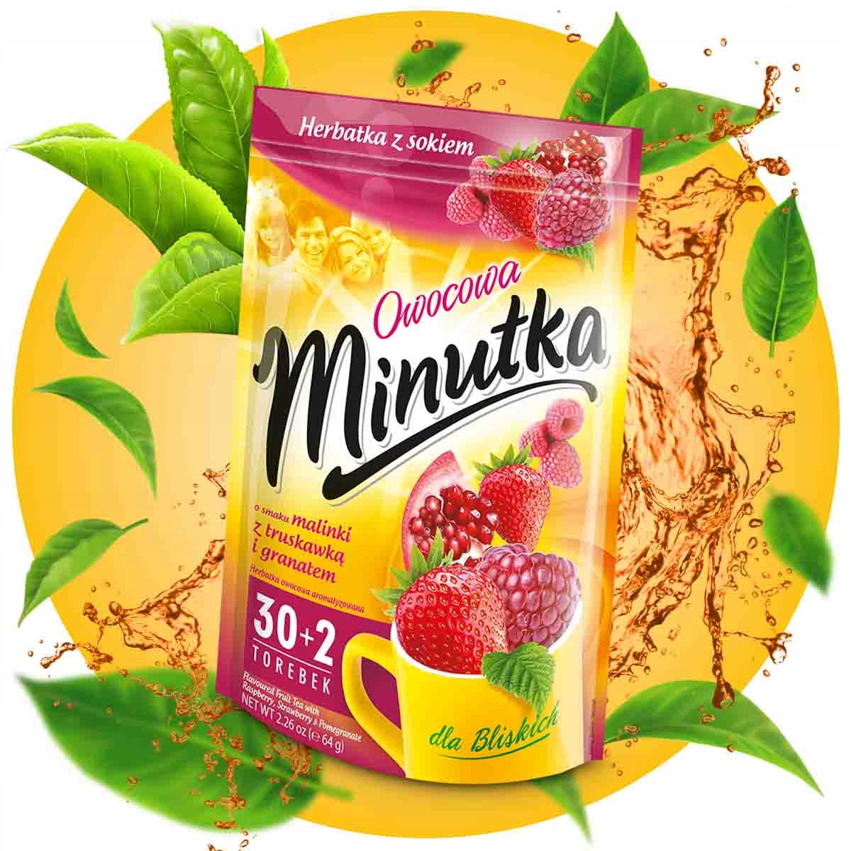 Mokate fruit tea with juice: STRAWBERRY RASPBERRY POMEGRANATE 30 tea ...
