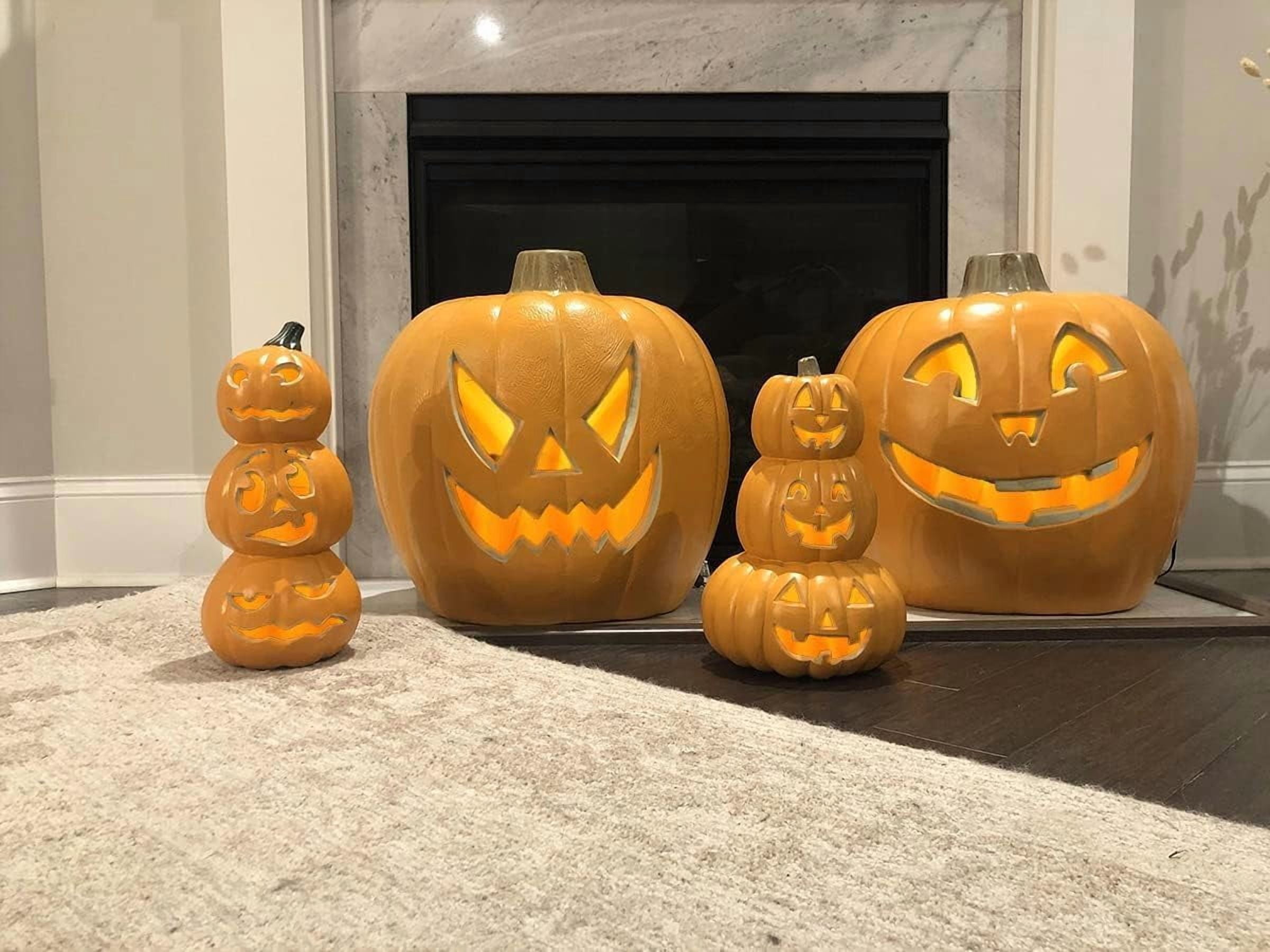 Moke Halloween Lighted Pumpkin JackoLantern- Pre-lit Waterproof Pumpkin ...