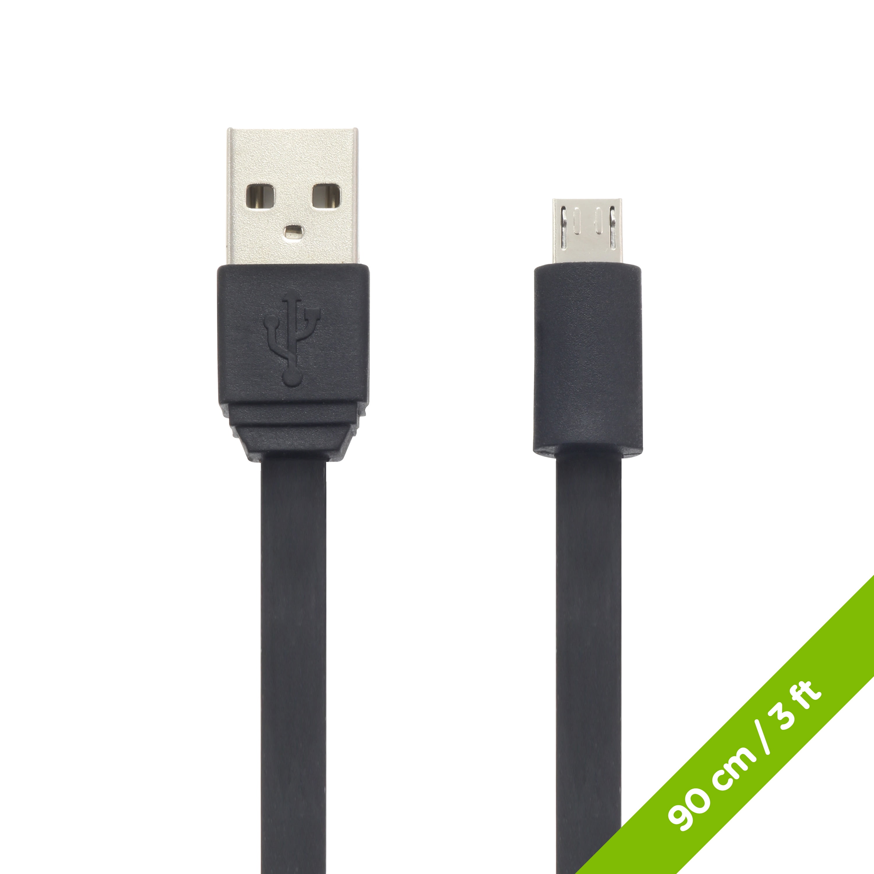 Moki Micro-USB SynCharge Cable - 90cm/3ft Black - Walmart.com