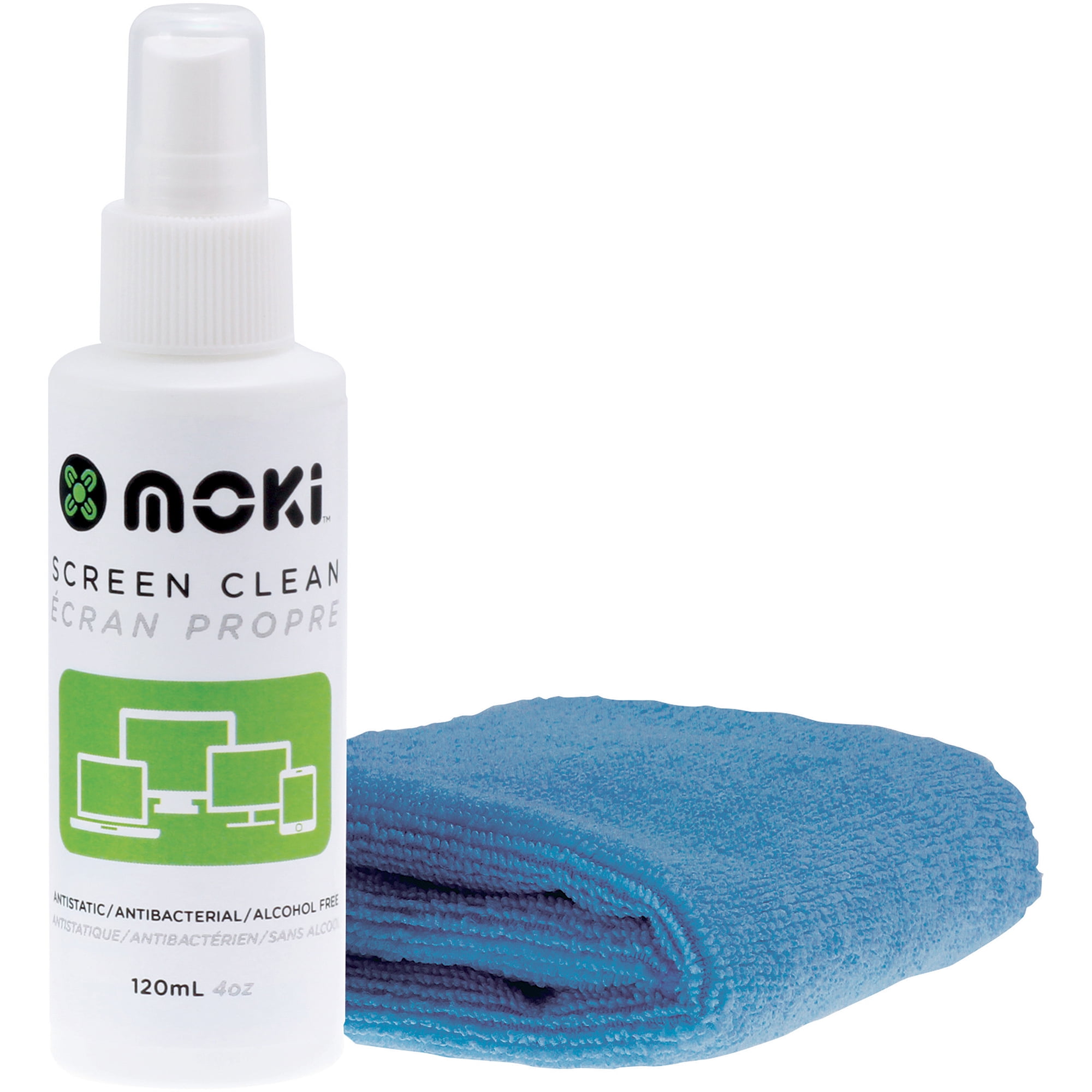 Moki Screen Clean 120mL Spray with Microfiber Cloth - Walmart.com