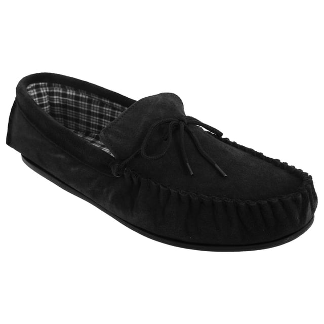 Mokkers Mens Bruce Real Suede Moccasin Slippers - Walmart Business Supplies