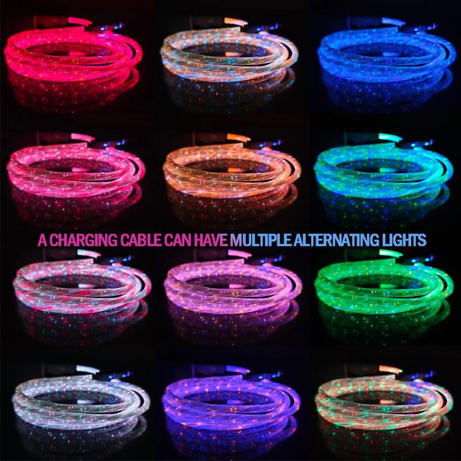 Mokongfu 120W 4-in-1 Charger Cable - Gradient & Rainbow LED, Fast ...