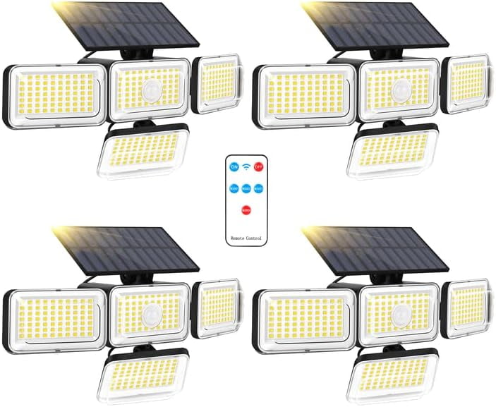 Mokot Solar Lights Outdoor, 288 LED 2800LM Motion Sensor Outdoor Light ...