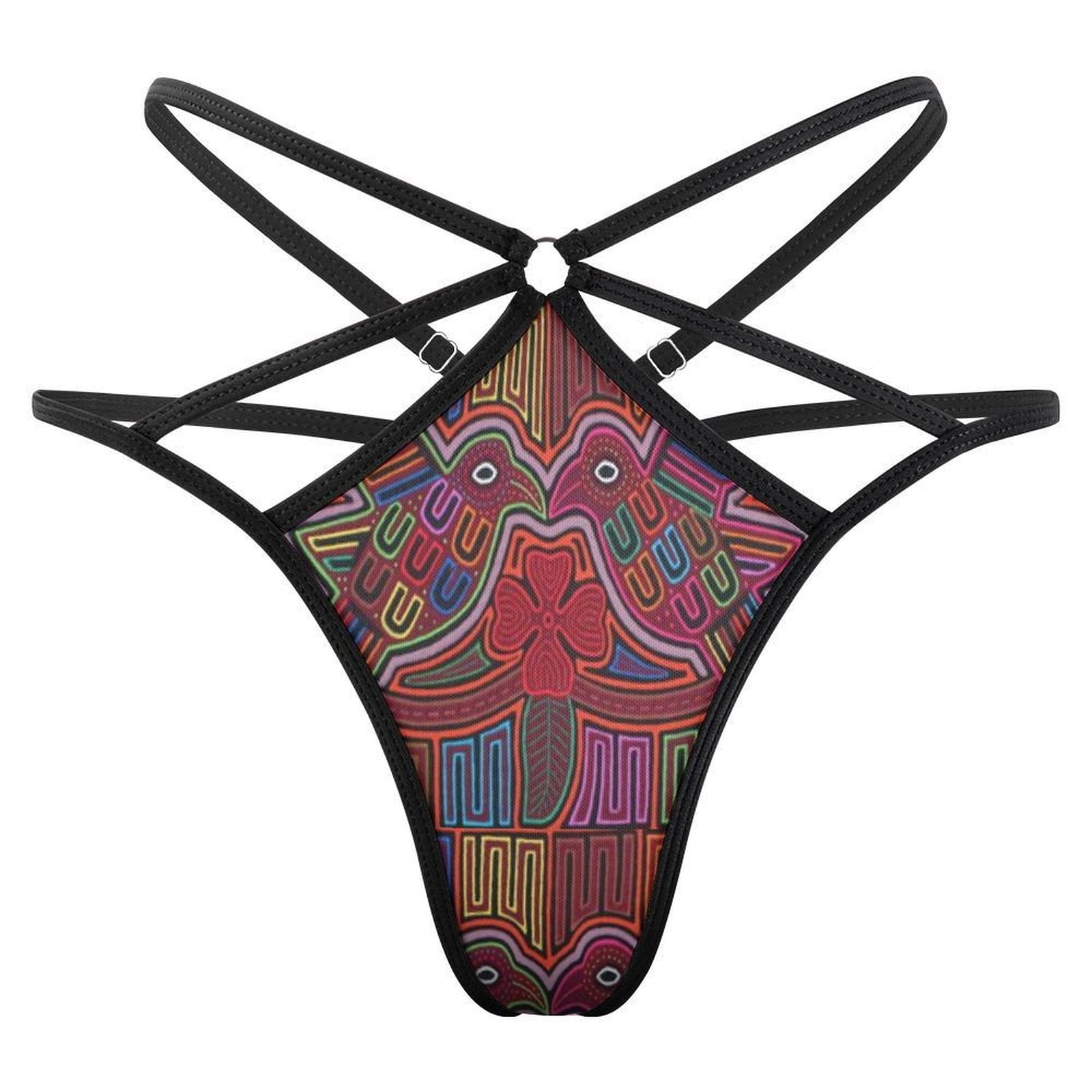 Mola De Panama Bird Open Type Women's Panties Crotch Opening G-strings ...