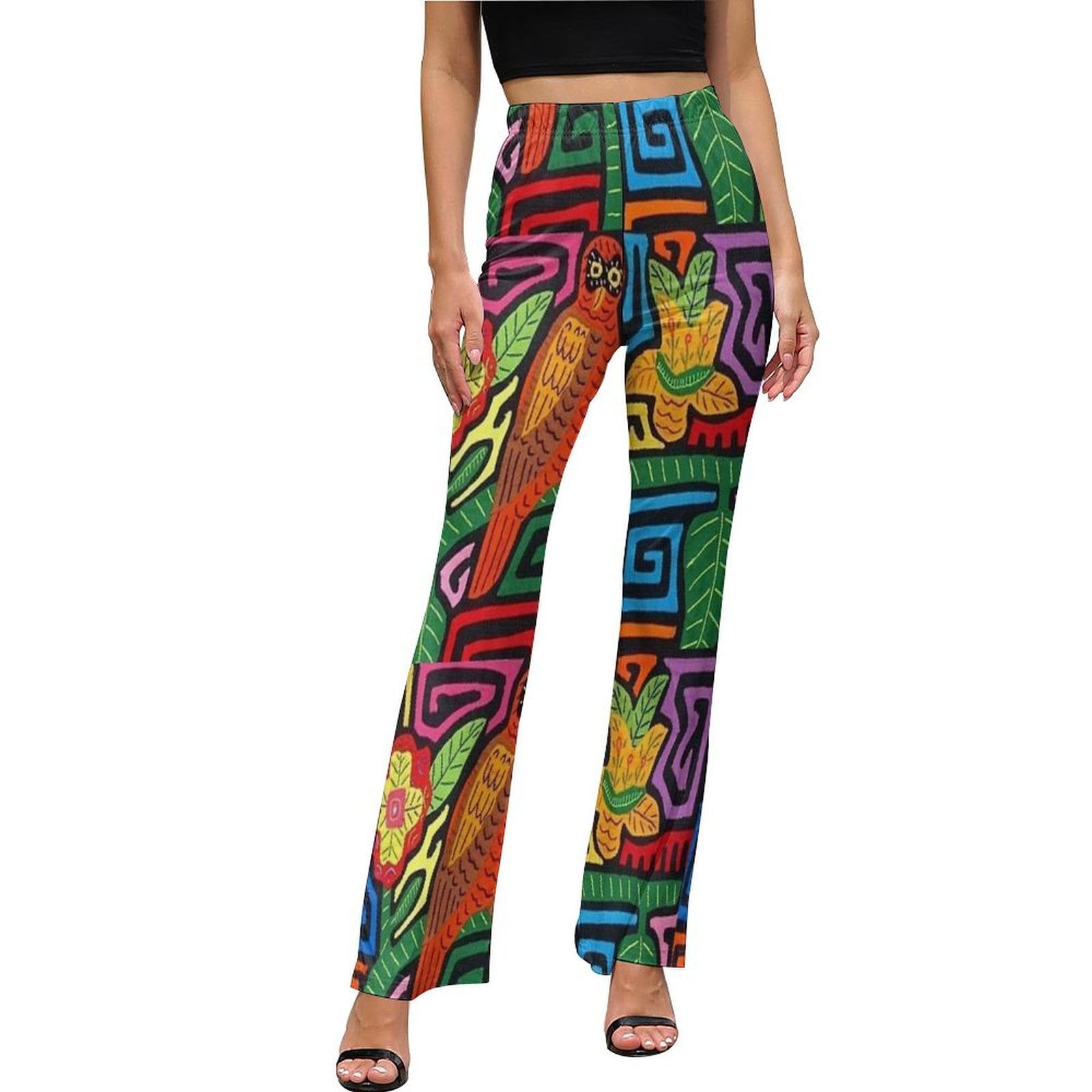 Mola De Panama Mounted High Waisted Casual Flared Trousers Summer Home ...