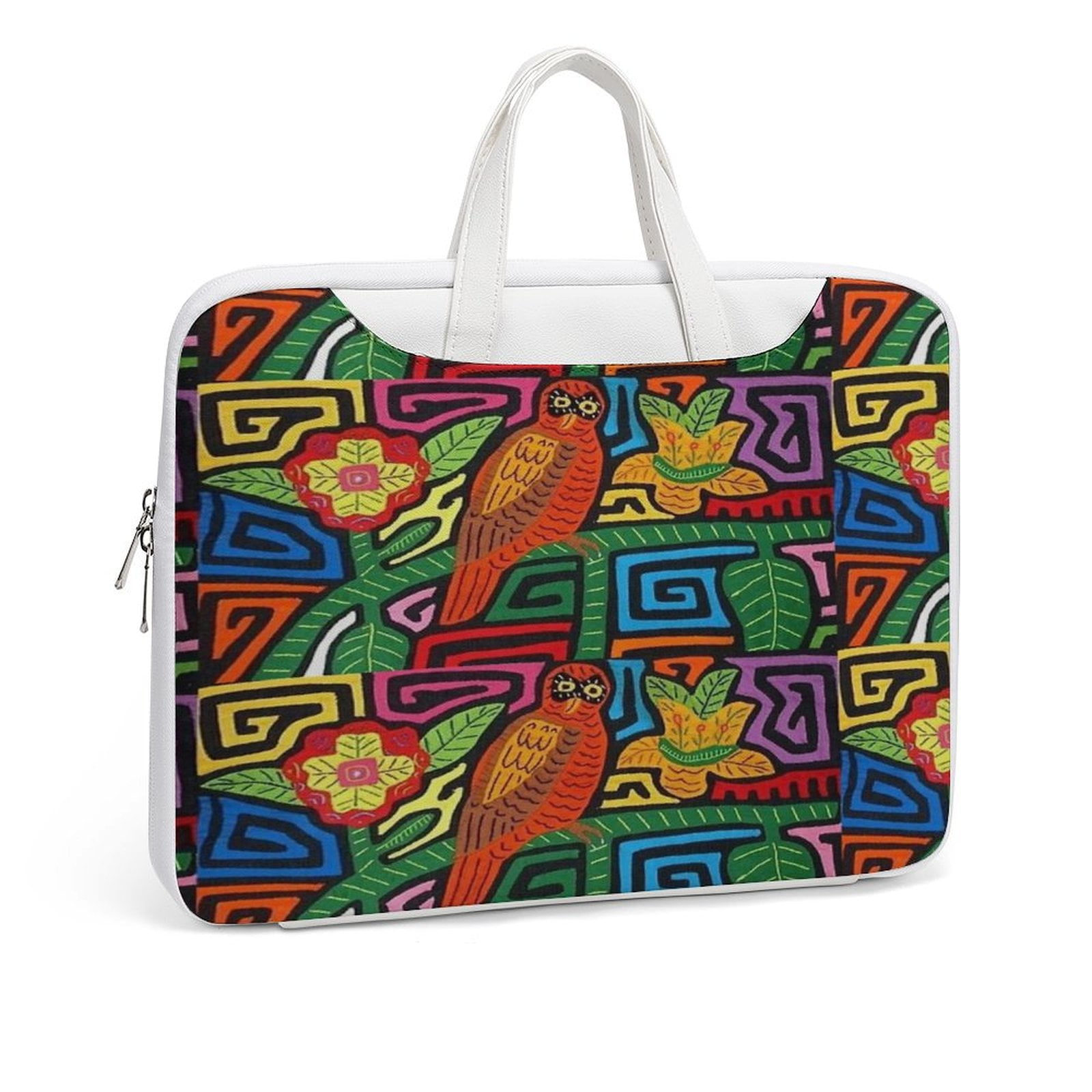 Mola De Panama Mounted PU Leather Laptop Bag Women Man Office Notebook ...