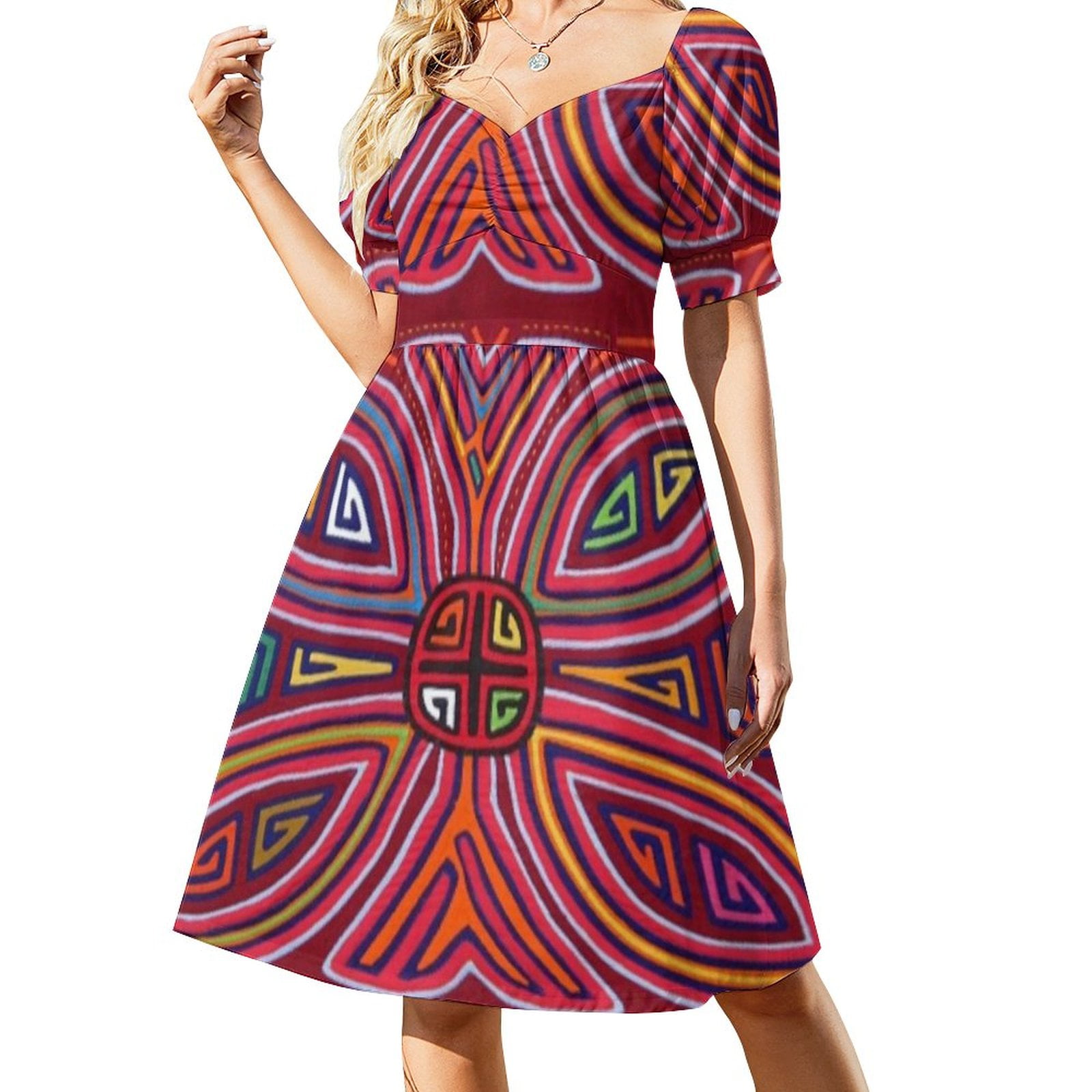 Mola de Panama Dress Woman fashion dress summer - Walmart.com