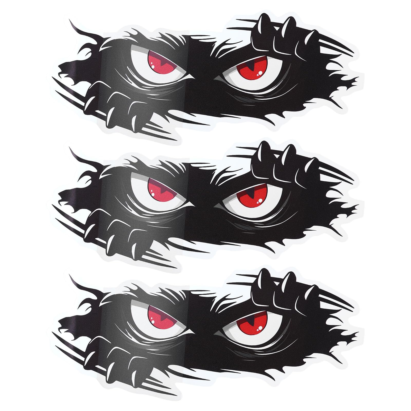Molain 3Pcs Monster Angry Eyes Car Decals,10 x 4 inches Black Vinyl ...